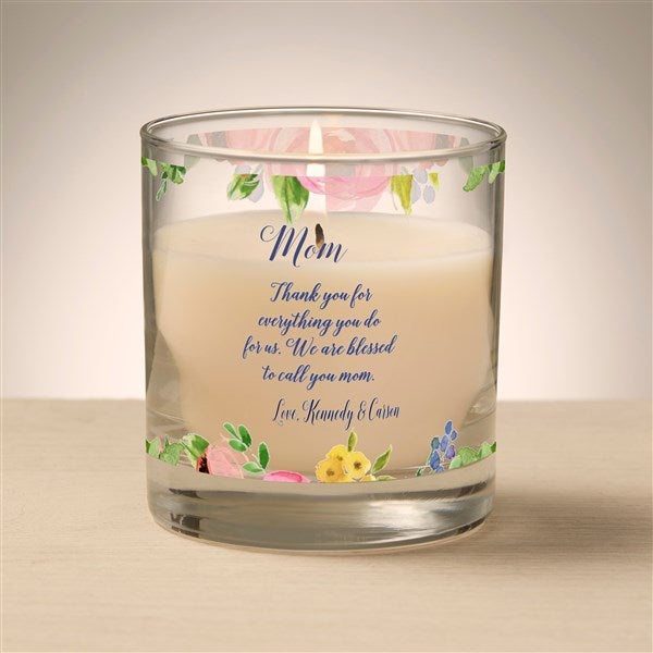 Write Your Own Floral Personalized Glass Candle 8oz