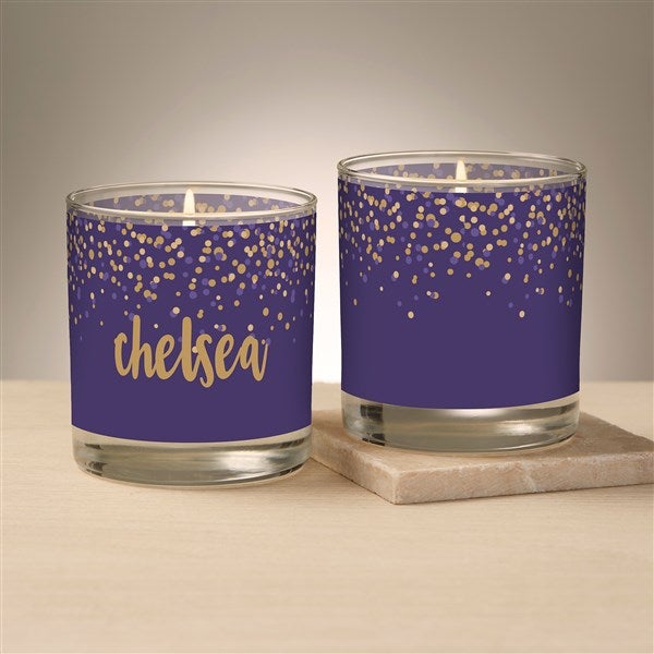 Sparkling Name Personalized Glass Candle