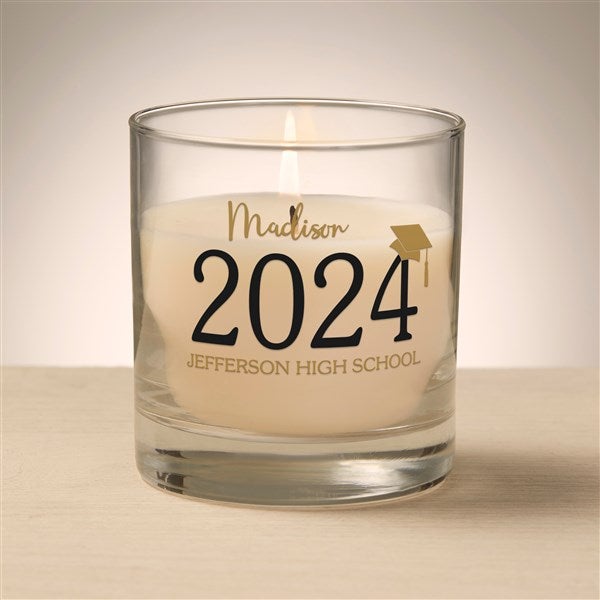 Classic Graduation Personalized Glass Candle