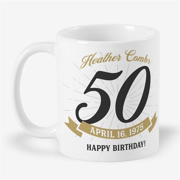 Historical Birthday Personalized Coffee Mug 11 oz.- White