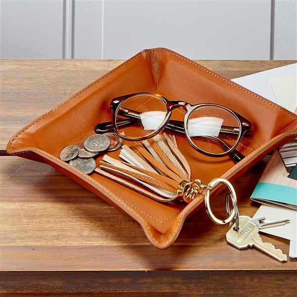 Personalized Leather Valet Tray
