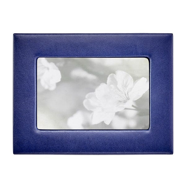Personalized 4" x 6" Leather Studio Frame-Navy