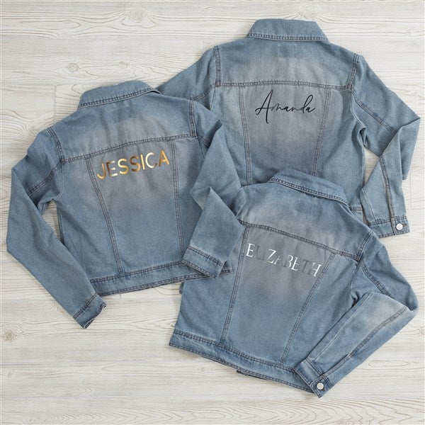 Metallic Foil Name Personalized Jean Jacket