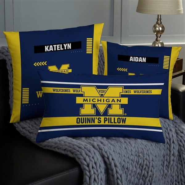 NCAA Michigan Wolverines Classic Personalized Throw Pillow