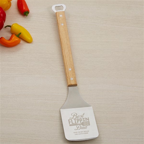 Best Flippin' Dad Personalized Stainless Steel Spatula