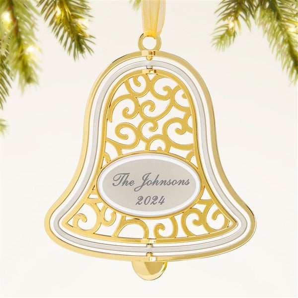 Signature Bell Engraved Spinning Metal Ornament