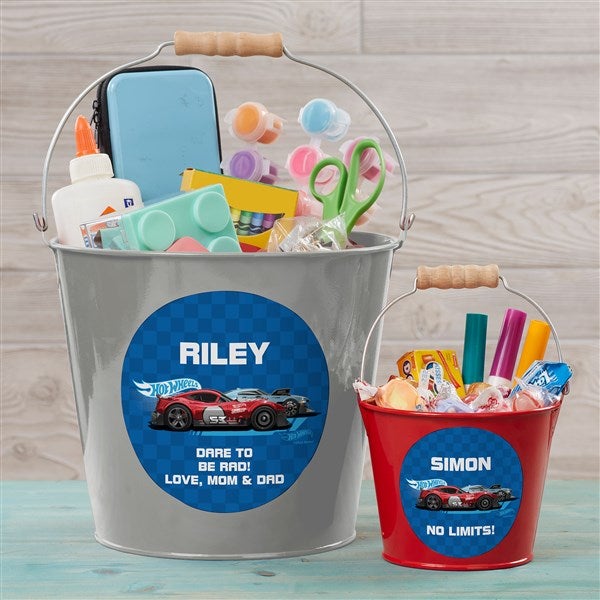 Hot Wheels Personalized Metal Treat Bucket