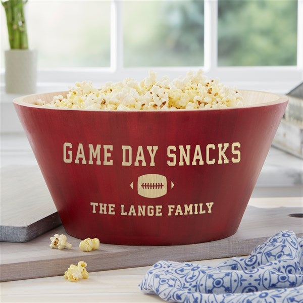 Game Day Bamboo Personalized Serving Bowl - Large