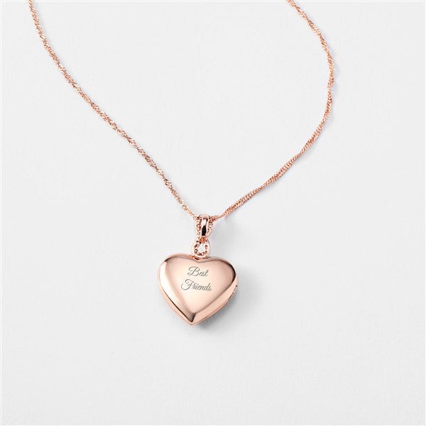 Engraved Rose Gold Infinity Bail Heart Locket