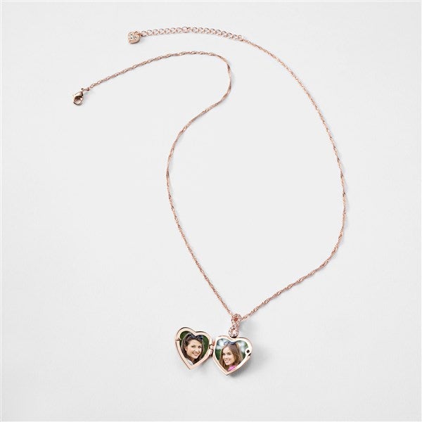 Engraved Rose Gold Infinity Bail Heart Locket