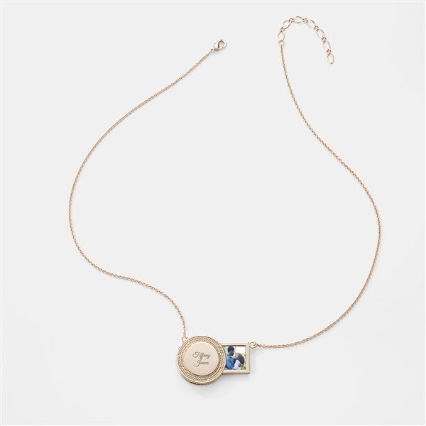 Engraved Gold Plated Round Sliding Locket