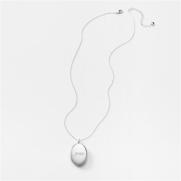 Engraved Sterling Silver Oval Locket