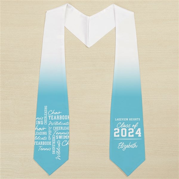 Repeating School Memories Personalized Graduation Stole