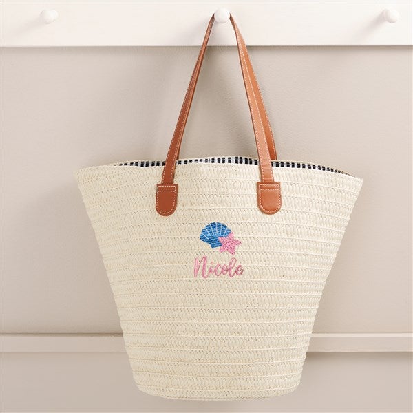 Beach Fun Personalized Straw Beach Bag