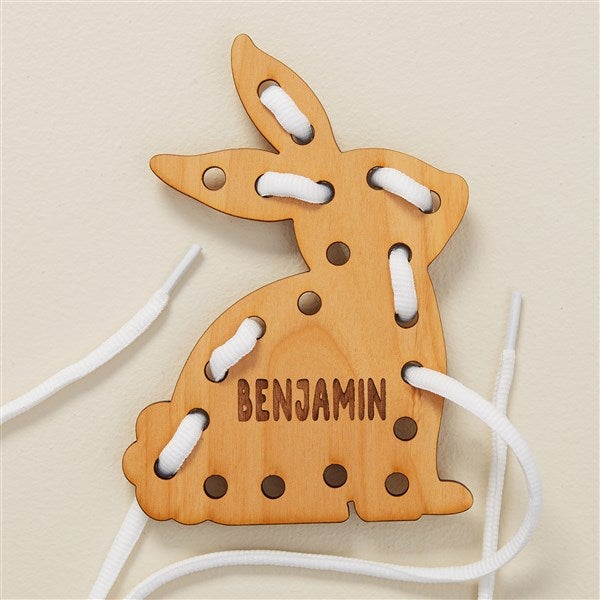 Easter Bunny Personalized Wooden Lacing Toy