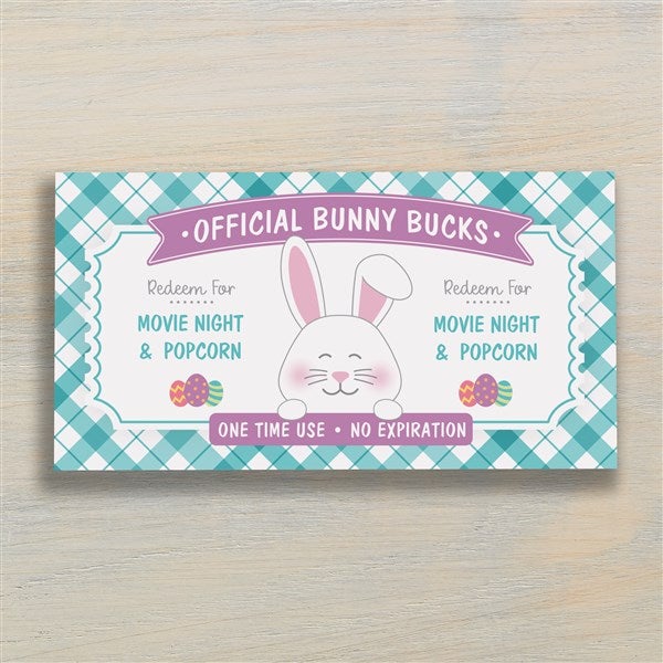 Bunny Money Personalized Easter Coupon Booklet