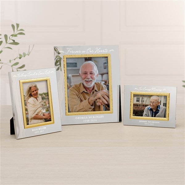 Our Loved Ones Memorial Personalized Silver & Gold Hammered Frame
