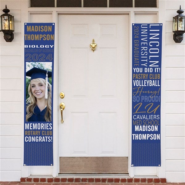 All About The Grad Personalized Graduation Photo Door Banner Set