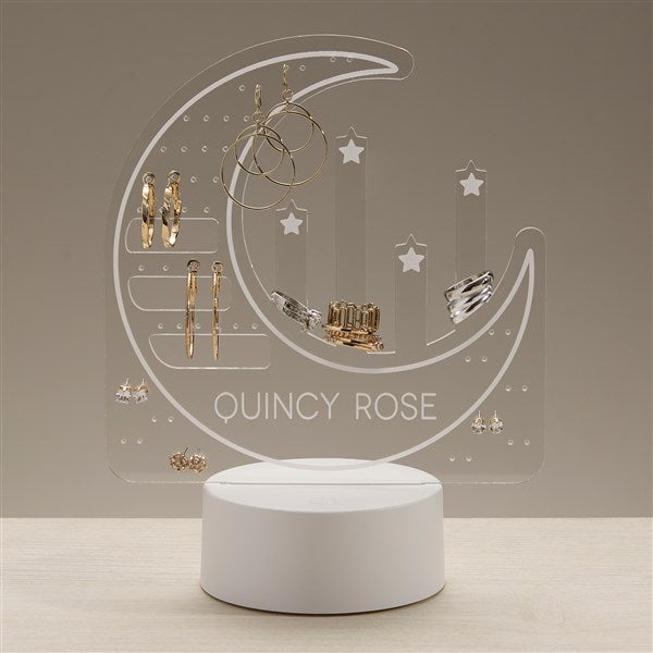 Moon & Stars Personalized Acrylic LED Jewelry Holder