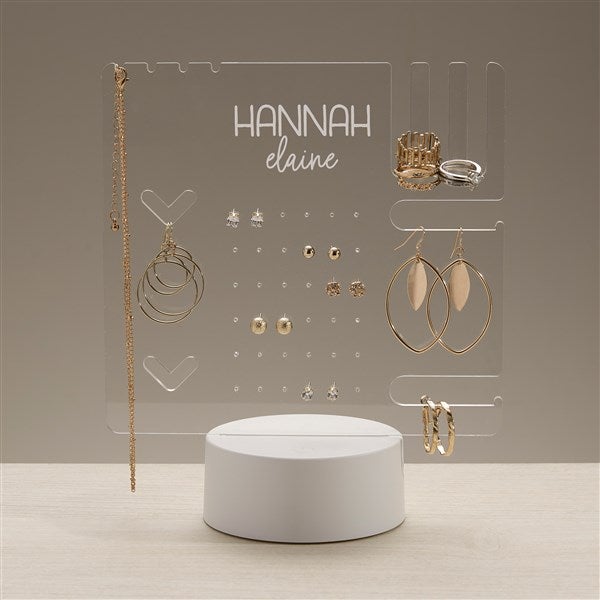 For Her Personalized Acrylic LED Jewelry Holder