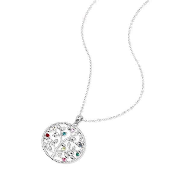 Custom Family Tree Birthstone Necklace- 9 Stones
