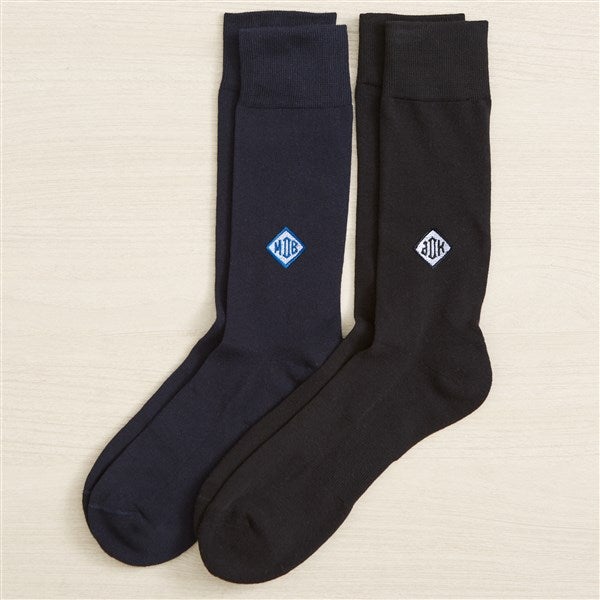 Diamond Monogram Embroidered Sock Set
