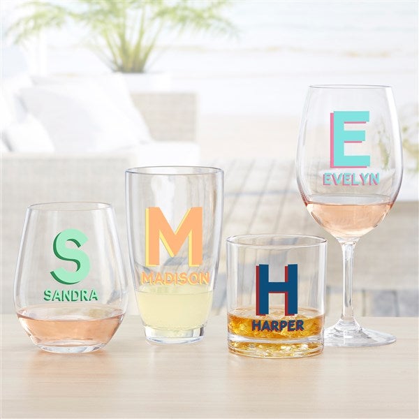 Shadow Monogram Personalized Tritan Highball Glass