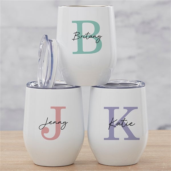 Simple Signature Personalized Stainless Insulated Wine Cup