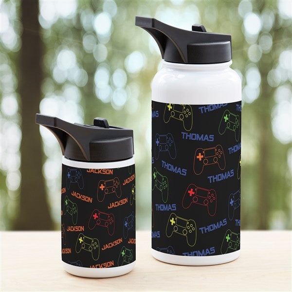Neon Gaming Personalized Insulated Water Bottle