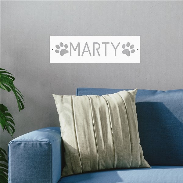 Custom Pet Steel Wall Sign - White