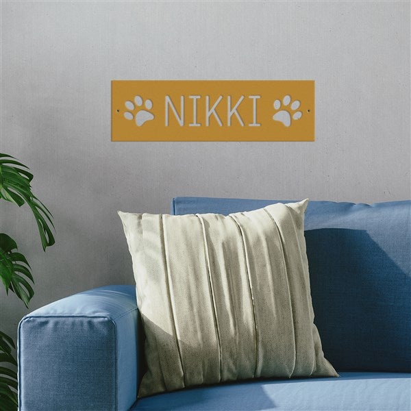 Custom Pet Steel Wall Sign - Gold