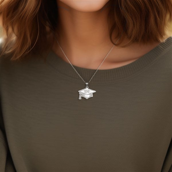 Custom Graduation Name and School Pendant - Sterling Silver