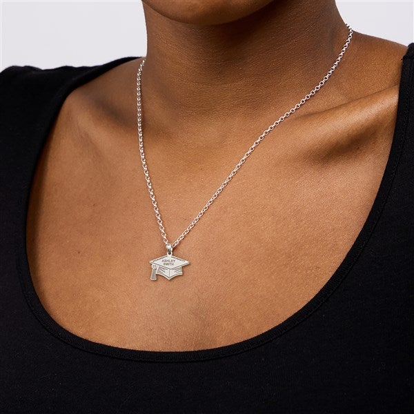 Custom Graduation Name and School Pendant - Sterling Silver