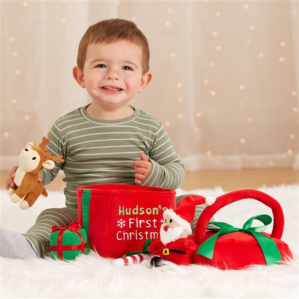 My First Christmas Embroidered Plush Playset