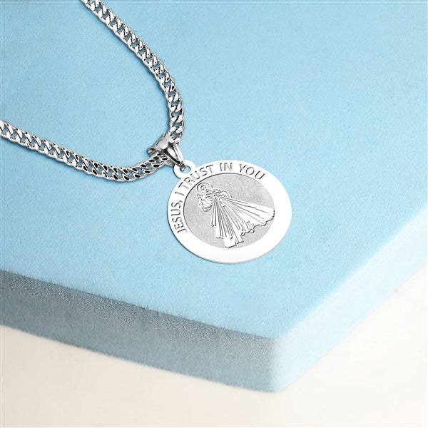 Custom Divine Mercy Engraved Pendant