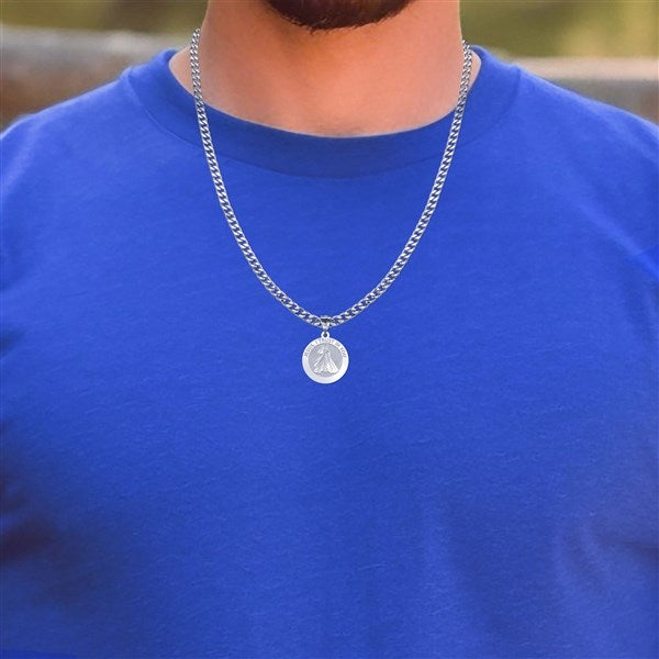 Custom Divine Mercy Engraved Pendant