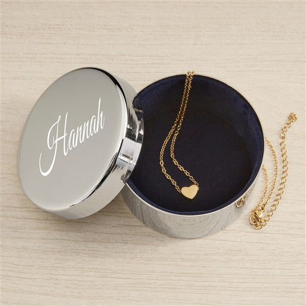 Classic Celebrations Personalized Round Jewelry Box Gift Set with Heart ...
