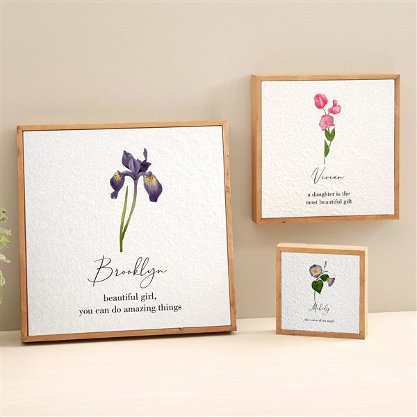 Birth Month Flower Personalized Pulp Paper Wall Decor