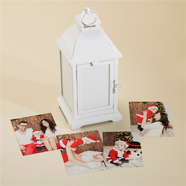 Holiday Photo Personalized White LED Lantern