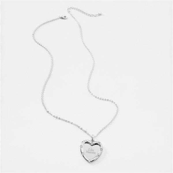 Engraved Channel Heart Swing Necklace