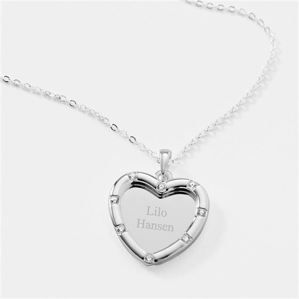 Engraved Channel Heart Swing Necklace