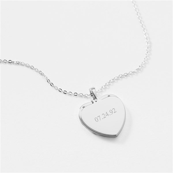 Engraved Channel Heart Swing Necklace