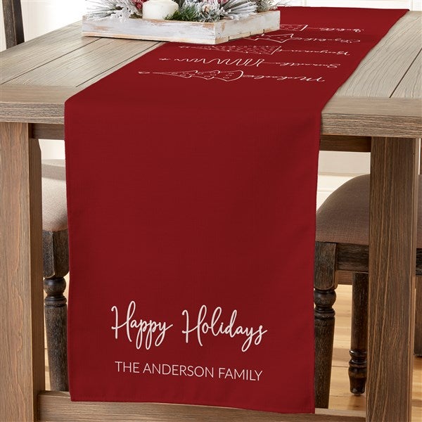 Scripted Names Personalized Christmas Tree Table Runner - Large