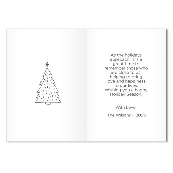 Scripted Christmas Tree Personalized Christmas Cards- Signature