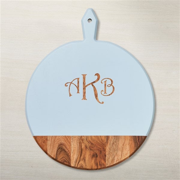 Personalized Acacia Blue Round Board with Handle