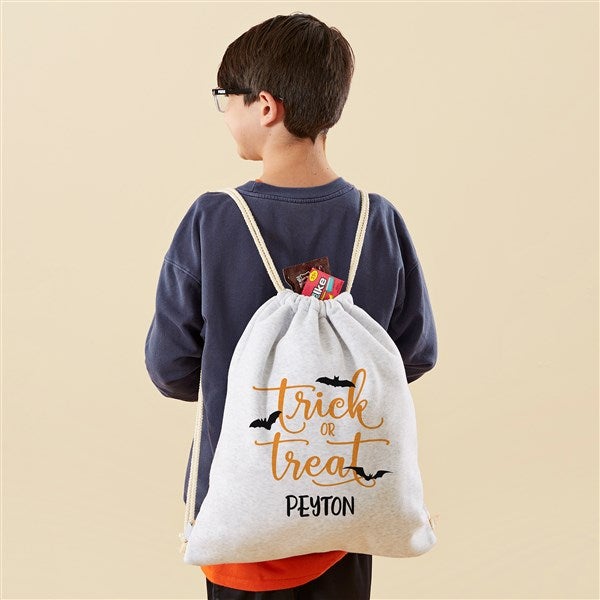 Trick or Treat Personalized Halloween Drawstring Bag