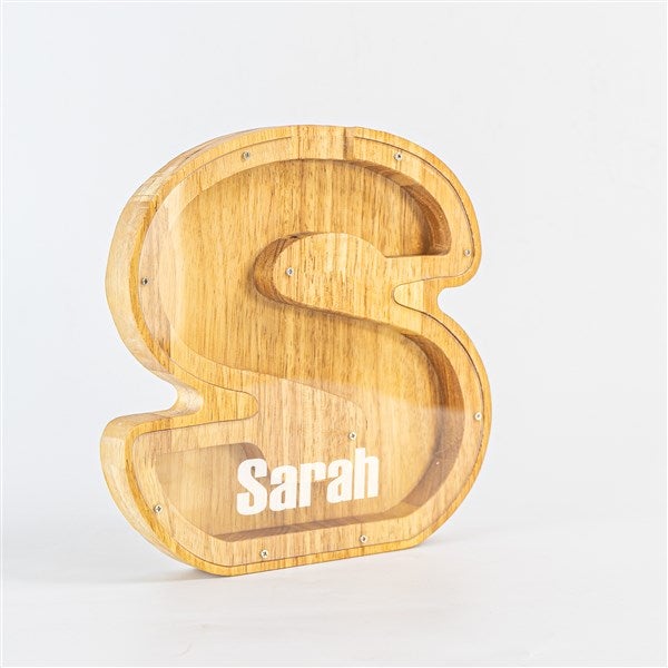 Personalized Wood Letter Bank - Large