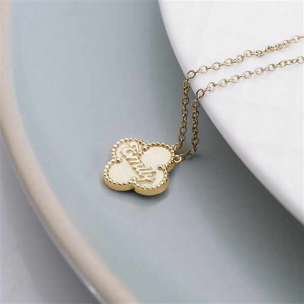 Personalized Clover Name Necklace