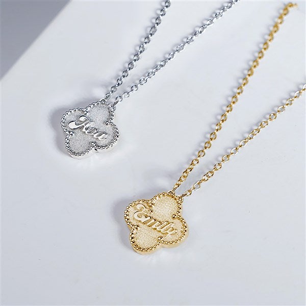 Personalized Clover Name Necklace