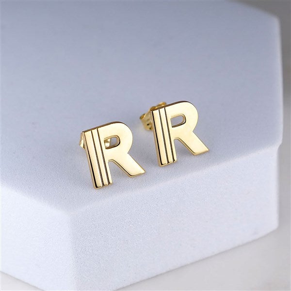Personalized Gold Initial Earrings